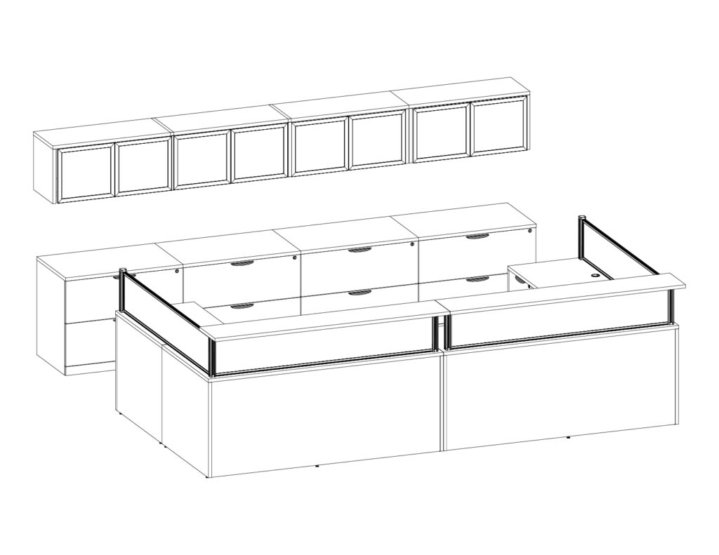 2 Person U-Shaped Reception Desk - e3 Office Furniture & Interiors